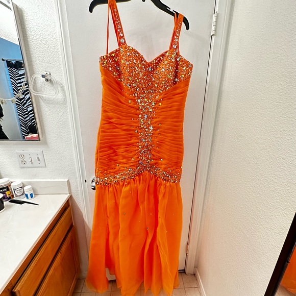 Milano | Dresses | Milano Orange Mermaid Gown | Poshmark